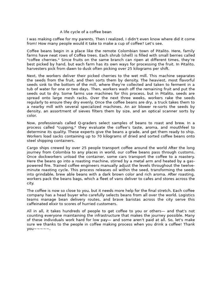 DEC. 23@A Life Cycle of A Coffee Bean | PDF | Coffee | Drink