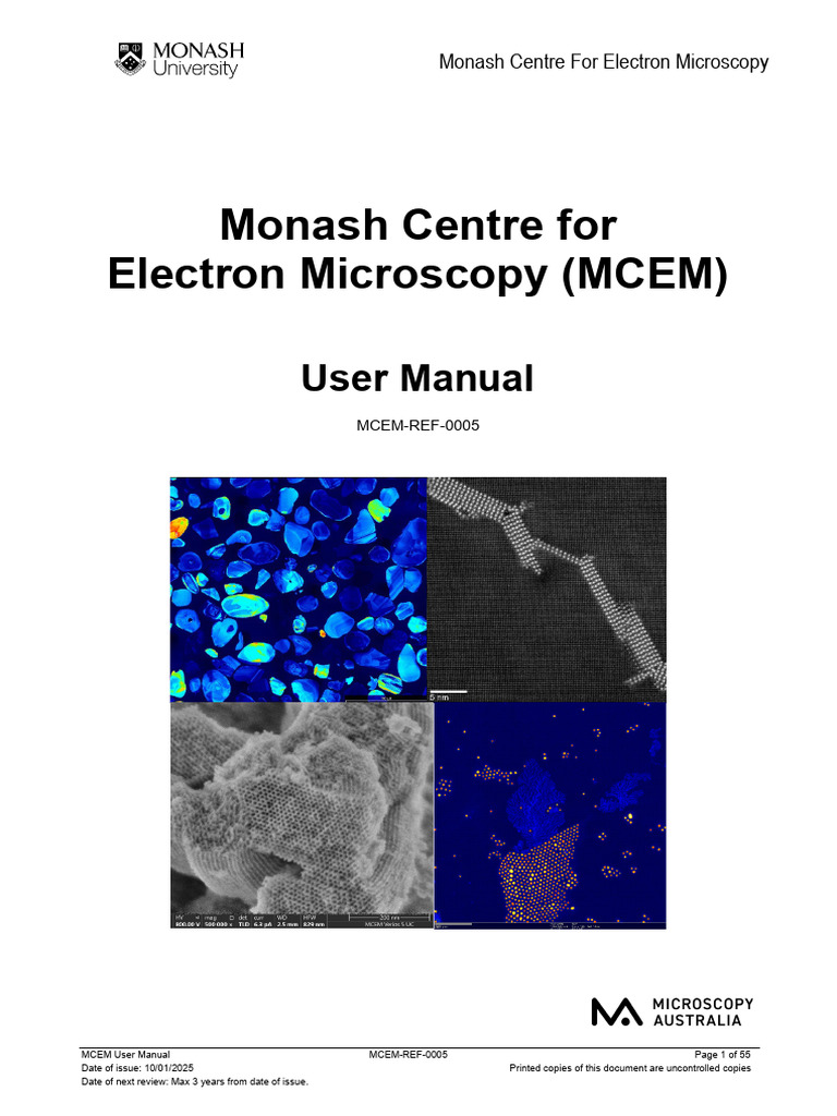 MCEM-REF-0005-MCEM-User-Manual | PDF | Scanning Electron Microscope ...