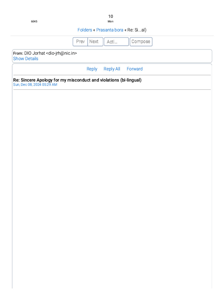 Email_ Re_ Sincere Apology ... | PDF