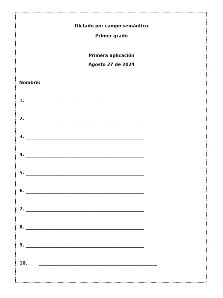 Hoja para Dictado | PDF