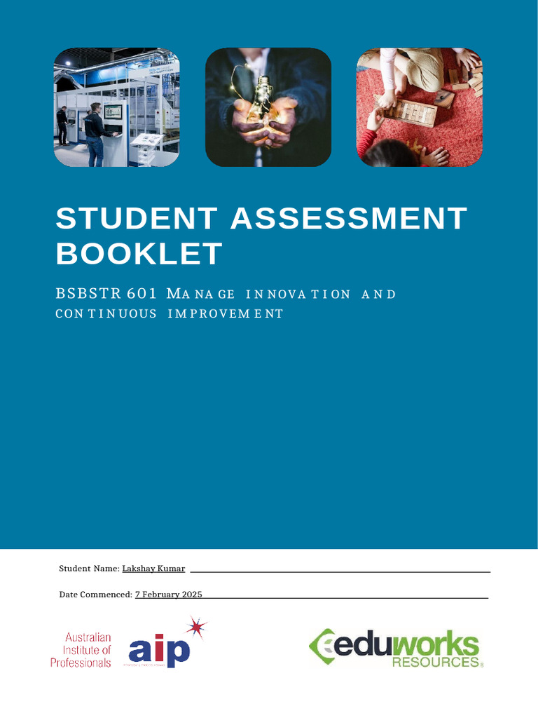 AIP - BSBSTR601 Student Assessment Booklet V1.1 (ID 209540) LAKSHAY ...
