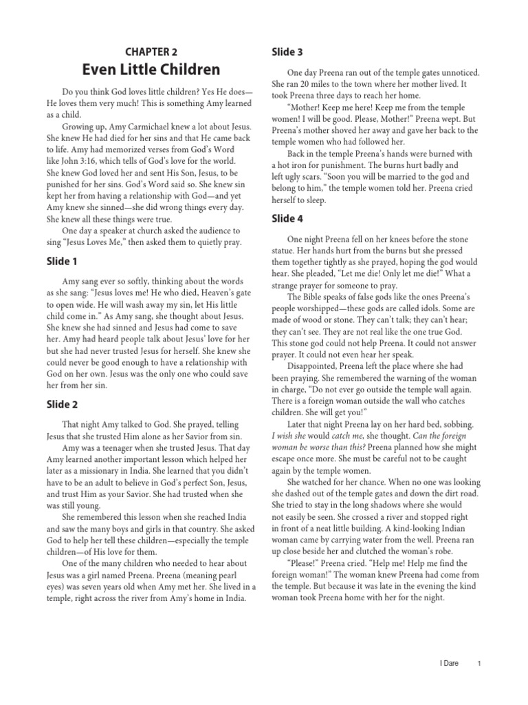 Amy Carmichael and Preena's Rescue | PDF | Jesus | Prayer