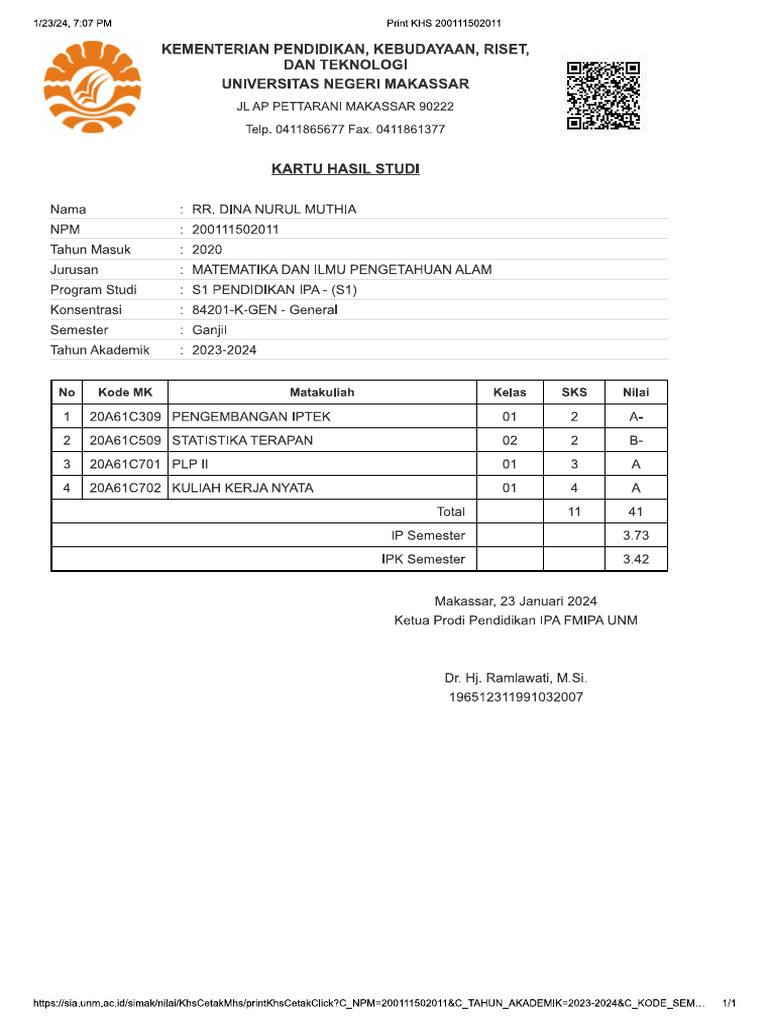 Khs Semester 7 Dina | PDF