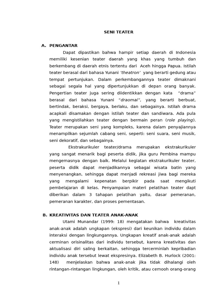 Unsur Inti dalam Teater Modern | PDF