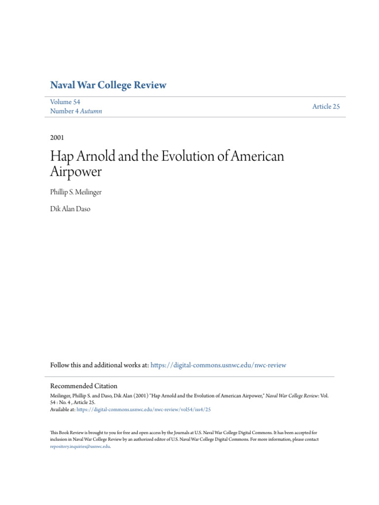 Hap Arnold and The Evolution of American Airpower - Phillip S ...