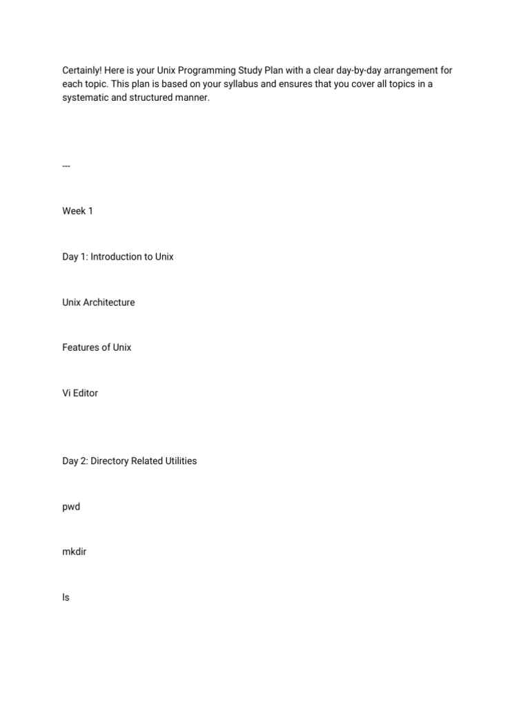 steady plan to accomplish Unix programming part 4 | PDF | Parameter (Computer Programming ...