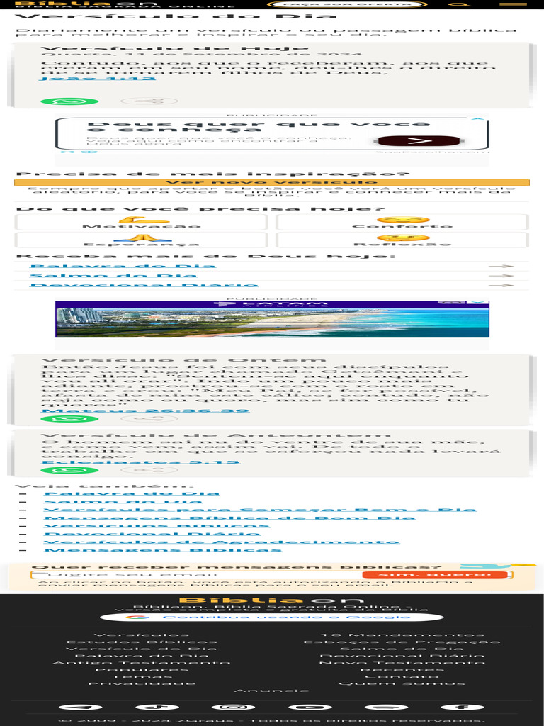 Versículo do Dia - Bíblia 2 | PDF | Bíblia | Deus