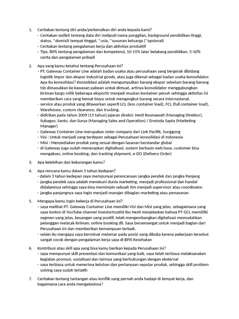 Ceritakan tentang diri anda | PDF