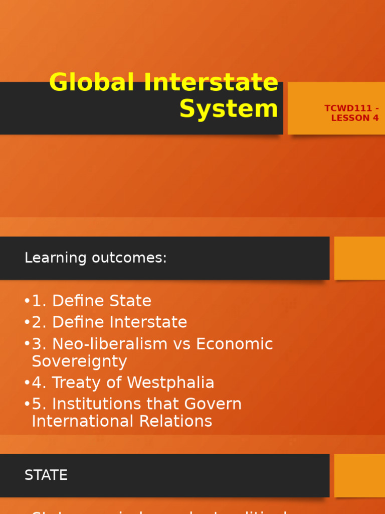Lesson 4 The Global Interstate System | PDF | Global Politics ...