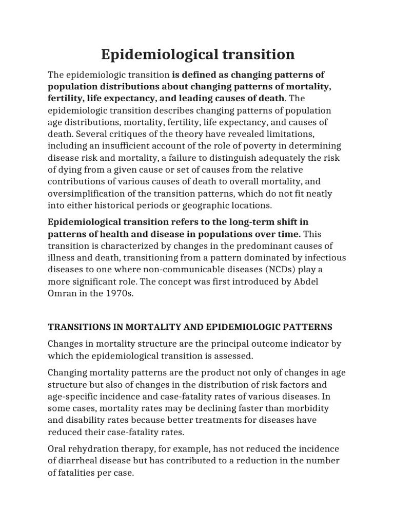 Epidemiological Transition | PDF | Chronic Condition | Epidemiology