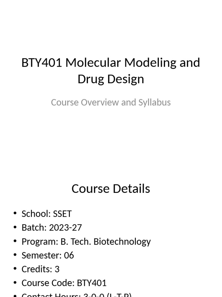 Molecular Modeling Drug Design | PDF
