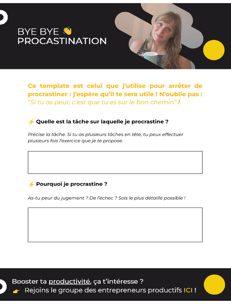 Template anti-procrastination efficace | PDF