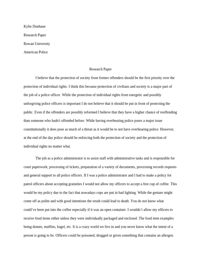 Research Paper (American Police) | PDF | Police | Law Enforcement