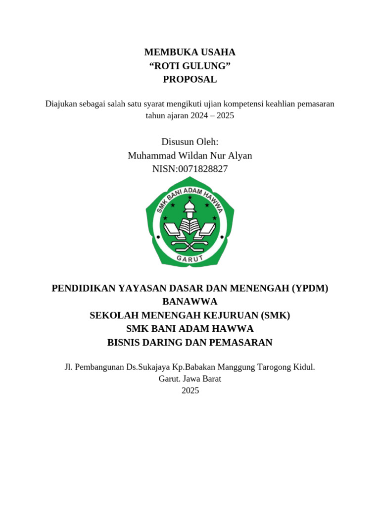 Proposal Usaha Susu Murni 2025 | PDF