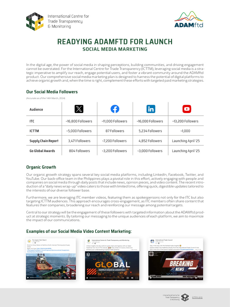 ADAMftd Social Media Launch Plan | PDF | Popular Culture & Media ...