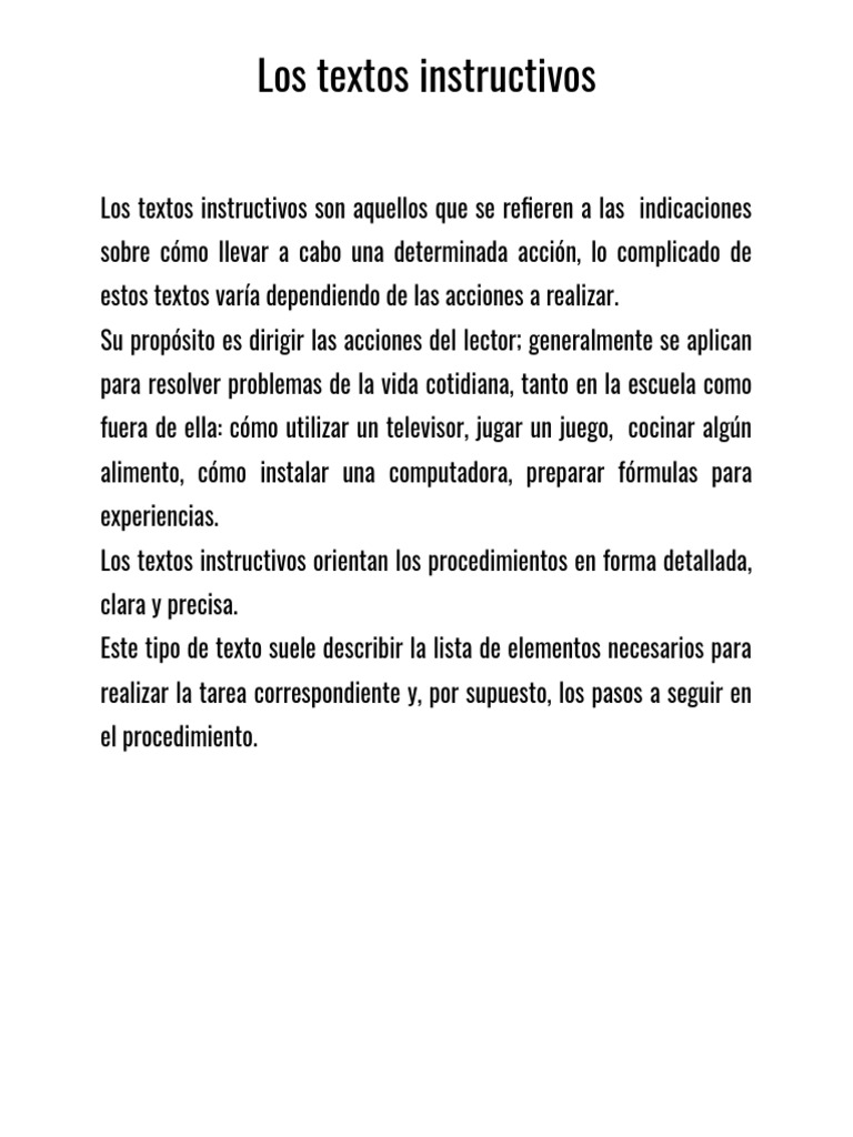 Los Textos Instructivos | PDF