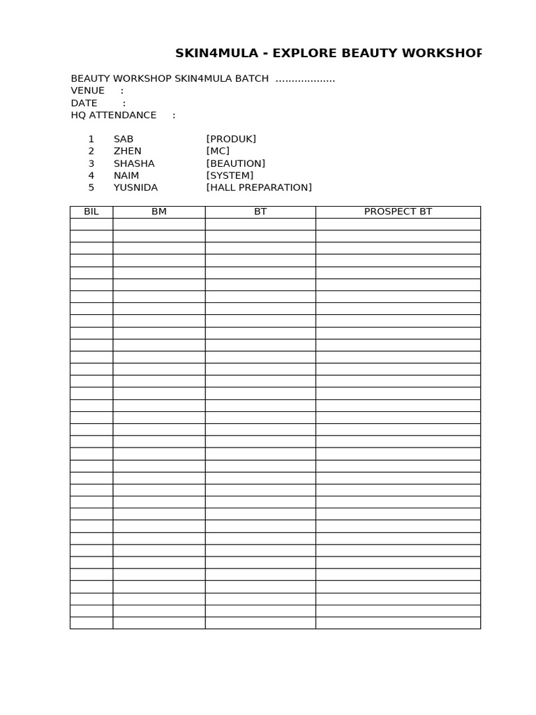 Sk4 Attendance Form | PDF