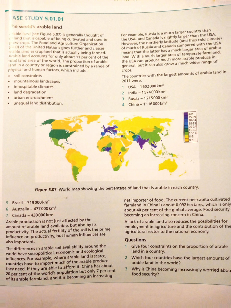 Global Arable Land Distribution Overview | PDF | Agricultural Land ...