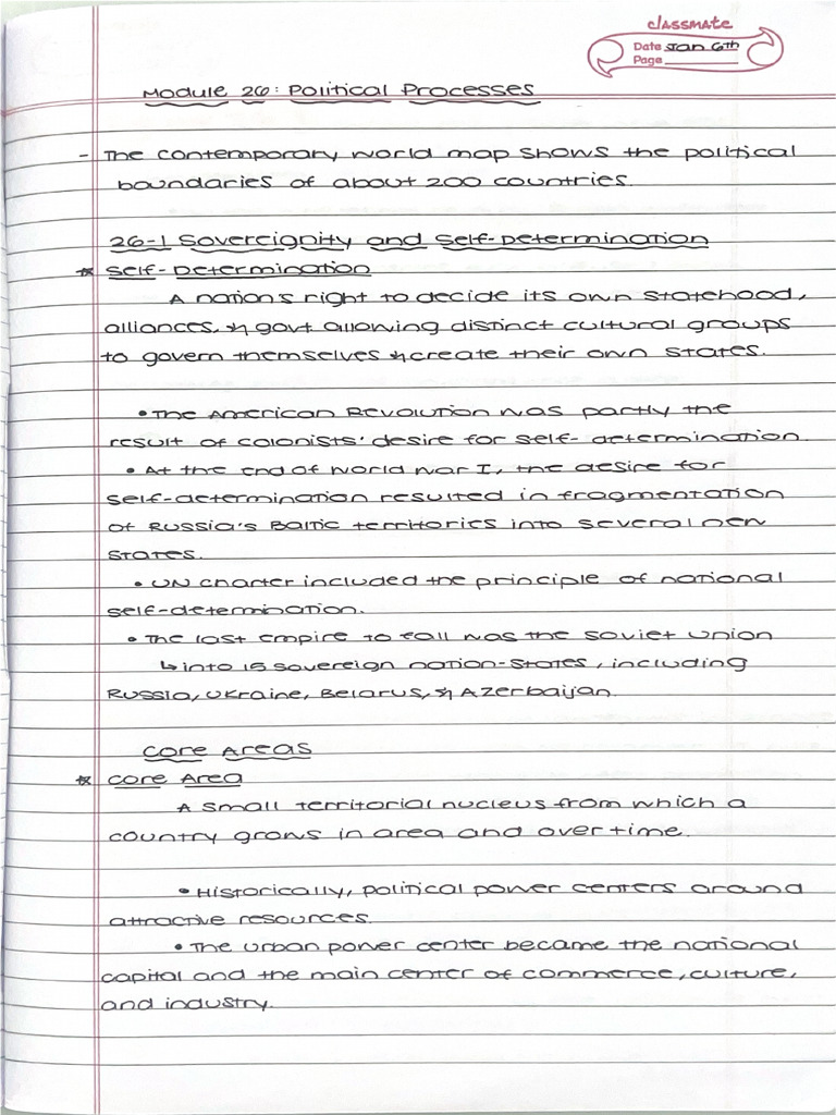 AP Human Geography Unit 4, Module 26: Political Processes Detailed and ...