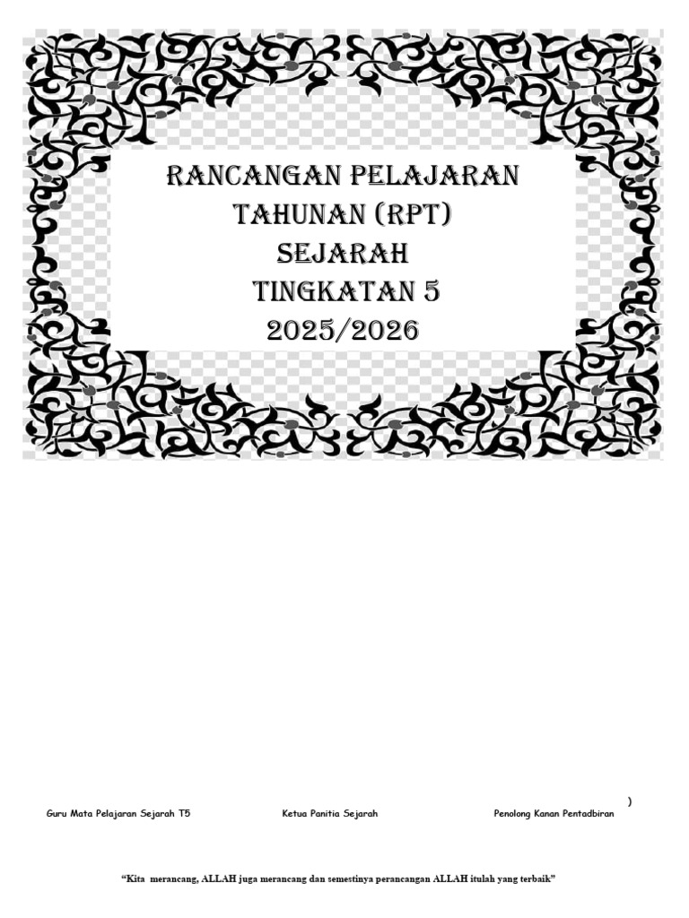 5.2025 T5 RPT SEJ Kum. B (Sek Isnin) | PDF