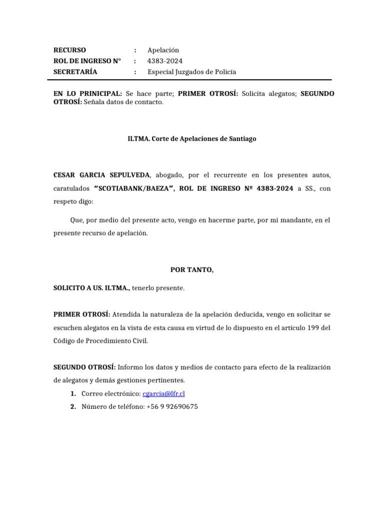 Escr. Se Hace Parte | PDF