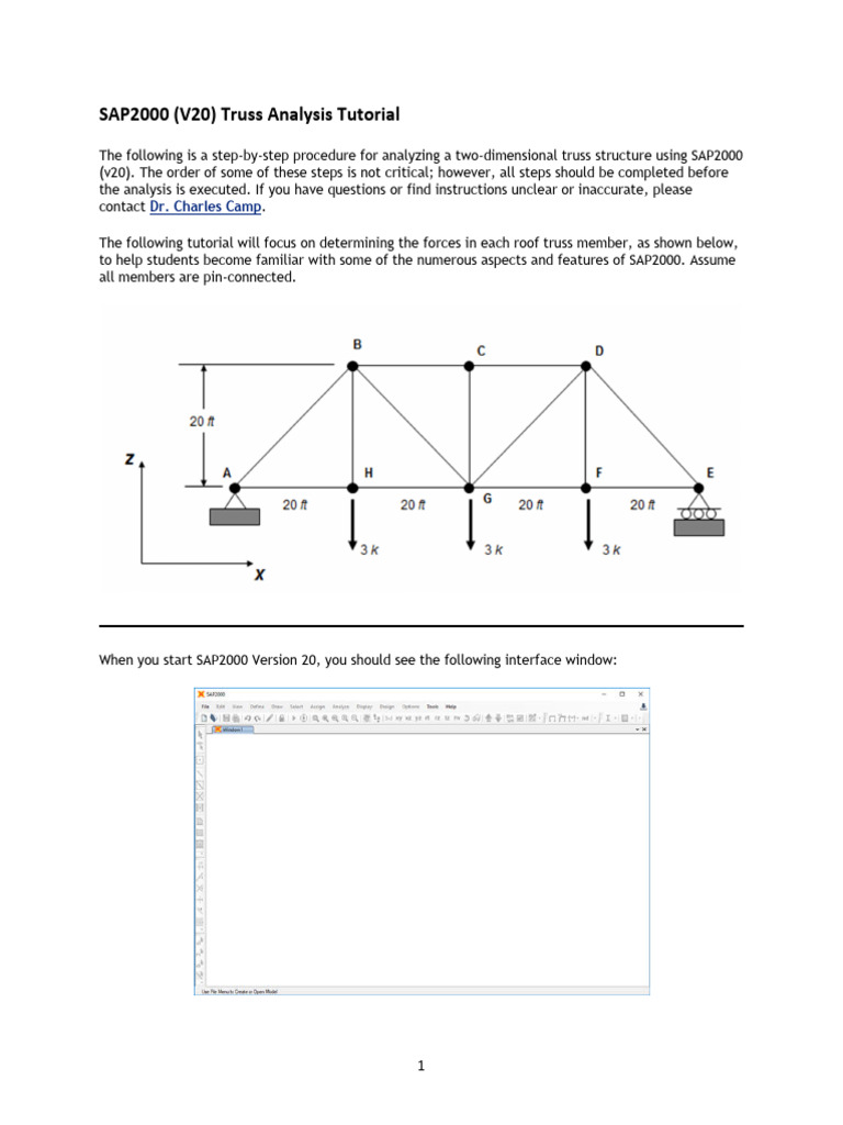 SAP2000 Truss Analysis Tutorial | PDF | Truss | Young's Modulus