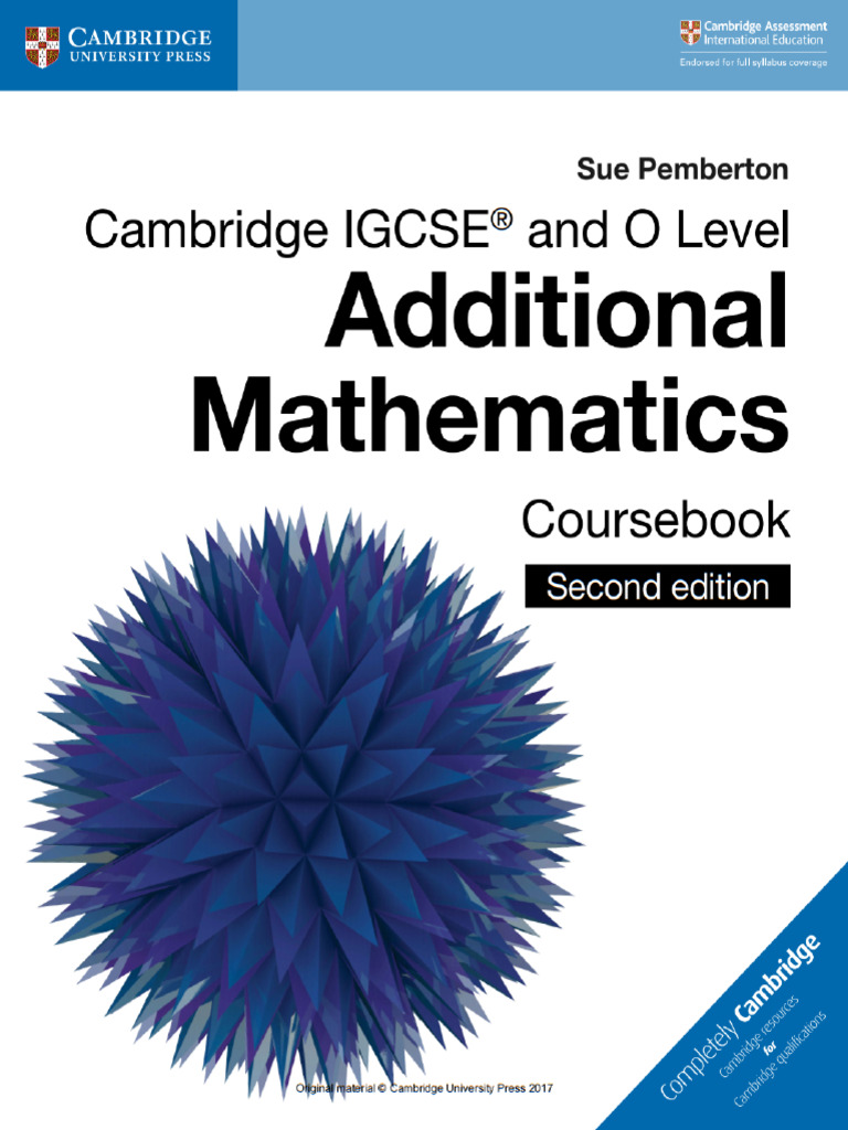 Cambridge Igcse And O Level Additional Mathematics Second Edition Pdf