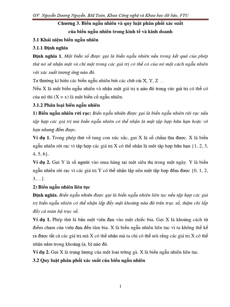 Chương 3 - XSTK | PDF