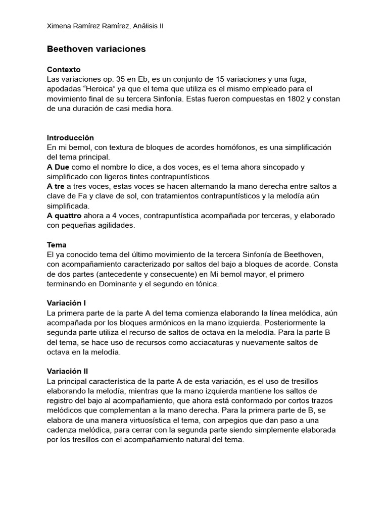 Beethoven Variaciones | PDF | Variación (música) | Melodía
