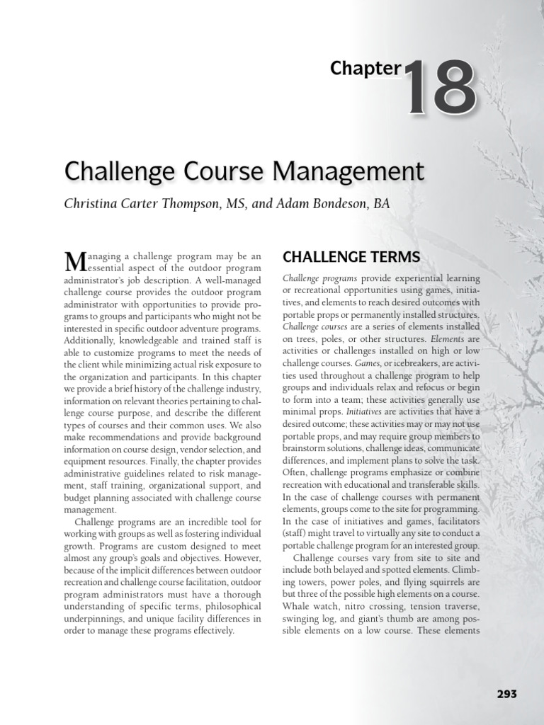 Chapter 18 - Challange Course Management | PDF | Learning