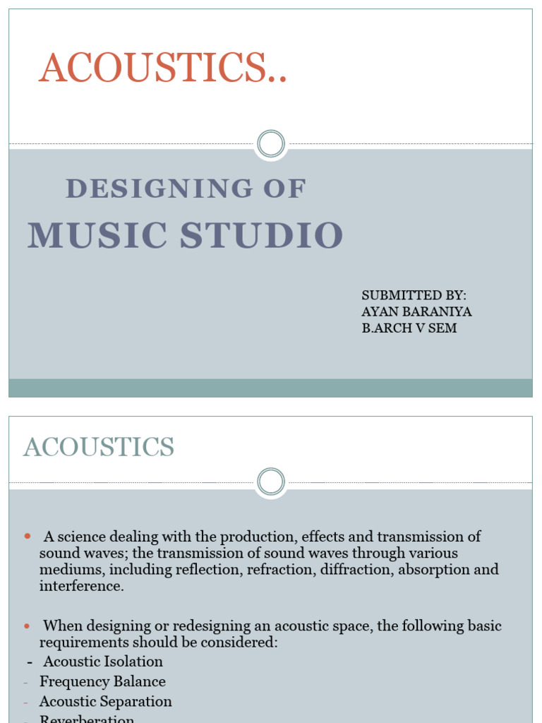 Music Studio Acoustic Design Guide | PDF | Drywall | Wall