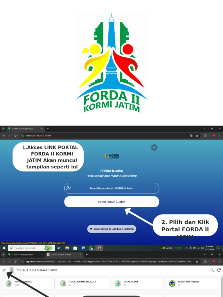 CARA ENTRY MEDALI PADA PORTAL FORDA II KORMI JATIM | PDF
