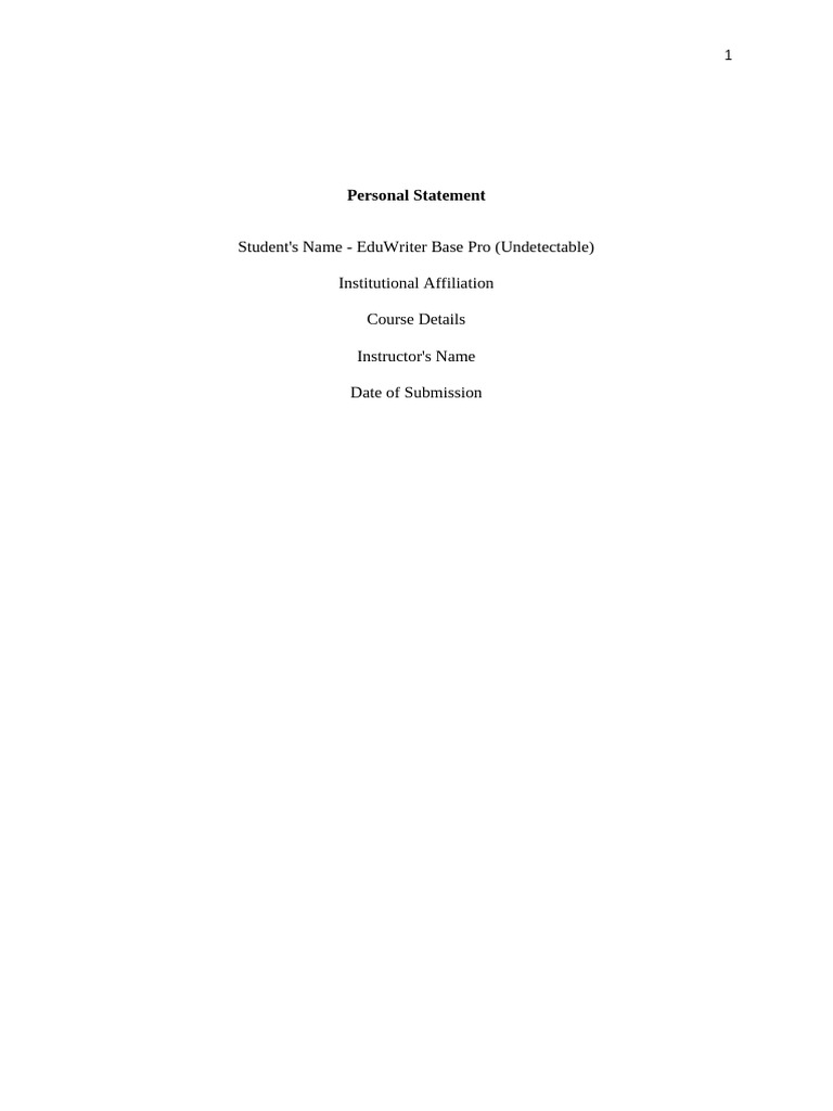 Apa Format Personal Statement | PDF | Social Psychology | Psychology