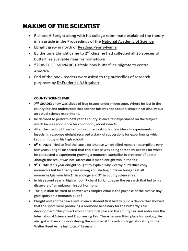 MAKING OF THE SCIENTIST | PDF | Butterfly | Science