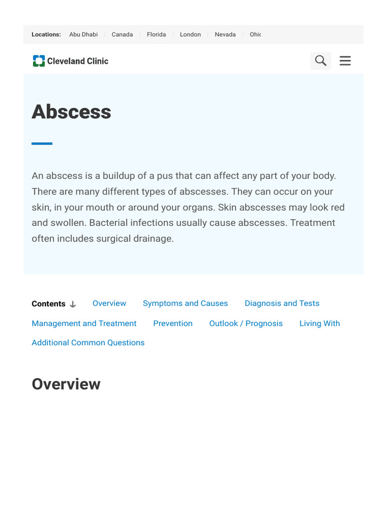 Abscess- Types, Symptoms, Causes & Treatment | PDF | Medical Imaging ...