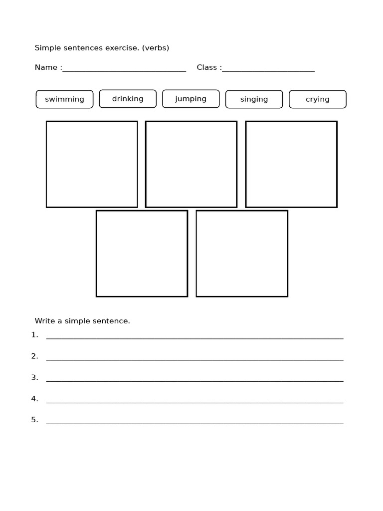 Simple Sentences Exercise | PDF