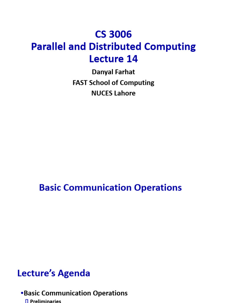 Lecture 14 Basic Communication Operations | PDF | Computer Network | Communication