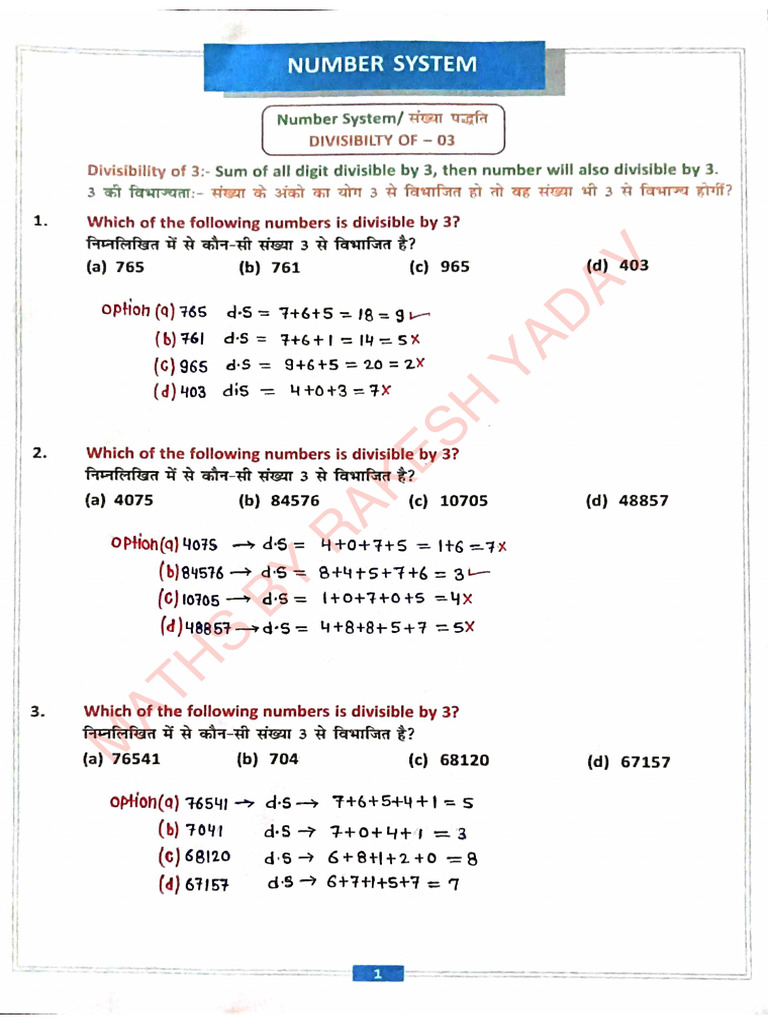 Number System Class Notes 01 | PDF