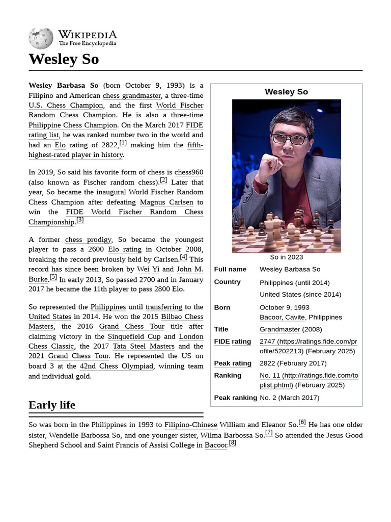 Wesley_So | PDF | Board Games Competitions | Sports Competitions