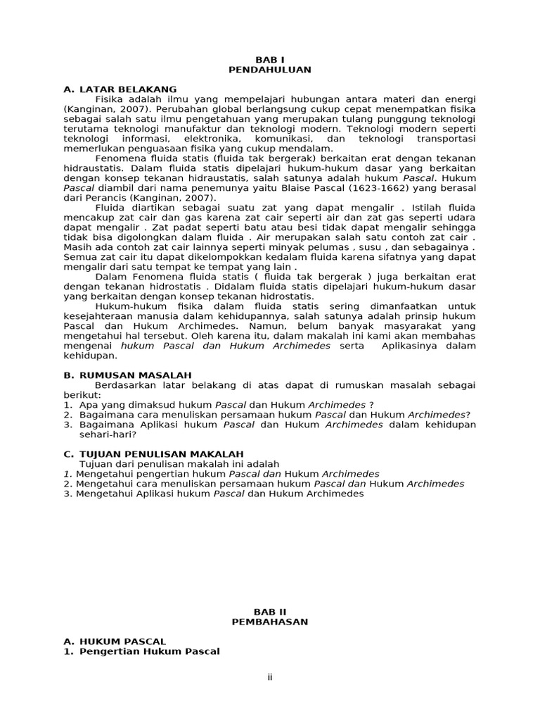 Penerapan Hukum Pascal Dan Hukum Archimedes 2 | PDF