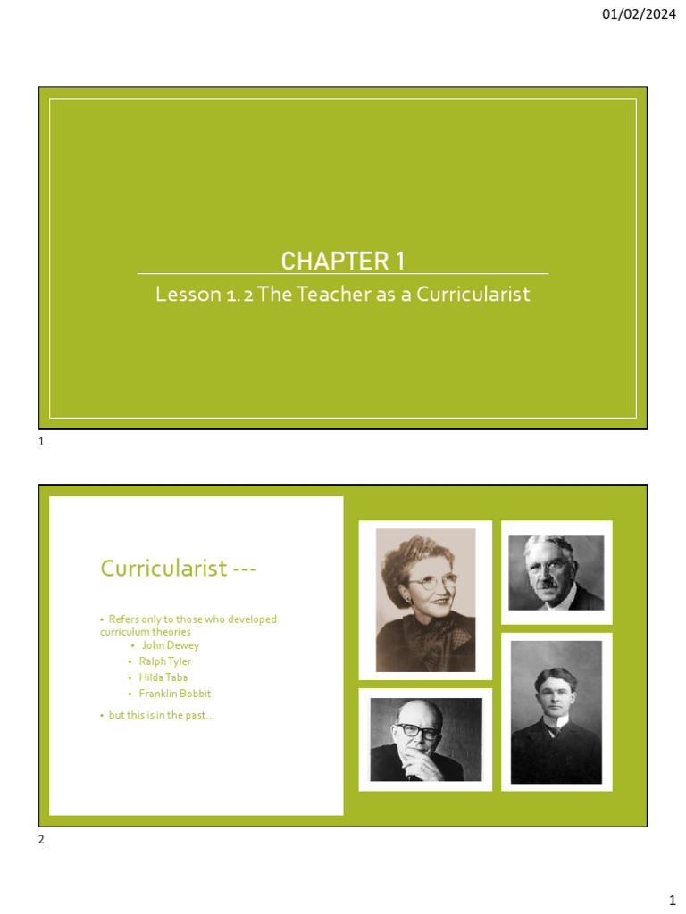Chapter 1 Lesson 1.2 - 121025 | PDF | Curriculum | Teachers