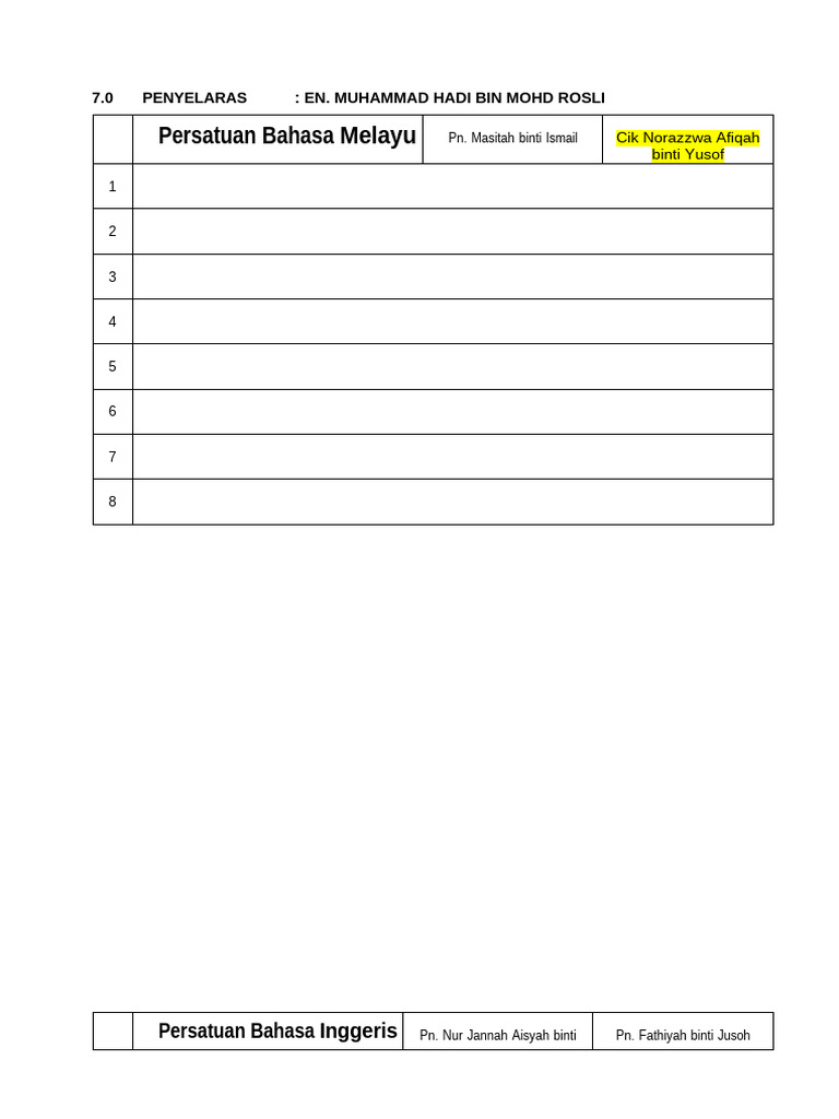 Borang Pendaftaran Kokurikulum 2025 | PDF