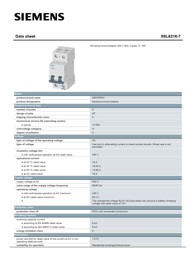 5SL62167_datasheet_en | PDF | Alternating Current | Direct Current