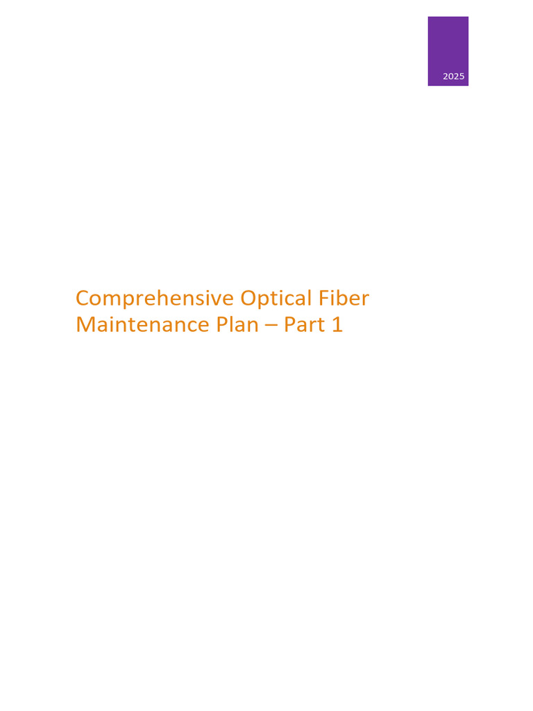 Optical Fiber Maintenance Plan Guide | PDF