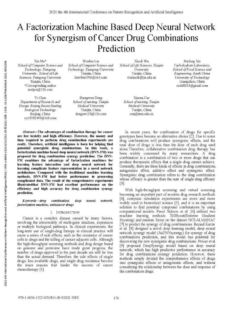 A Factorization Machine Based Deep Neural Network For Synergism Of