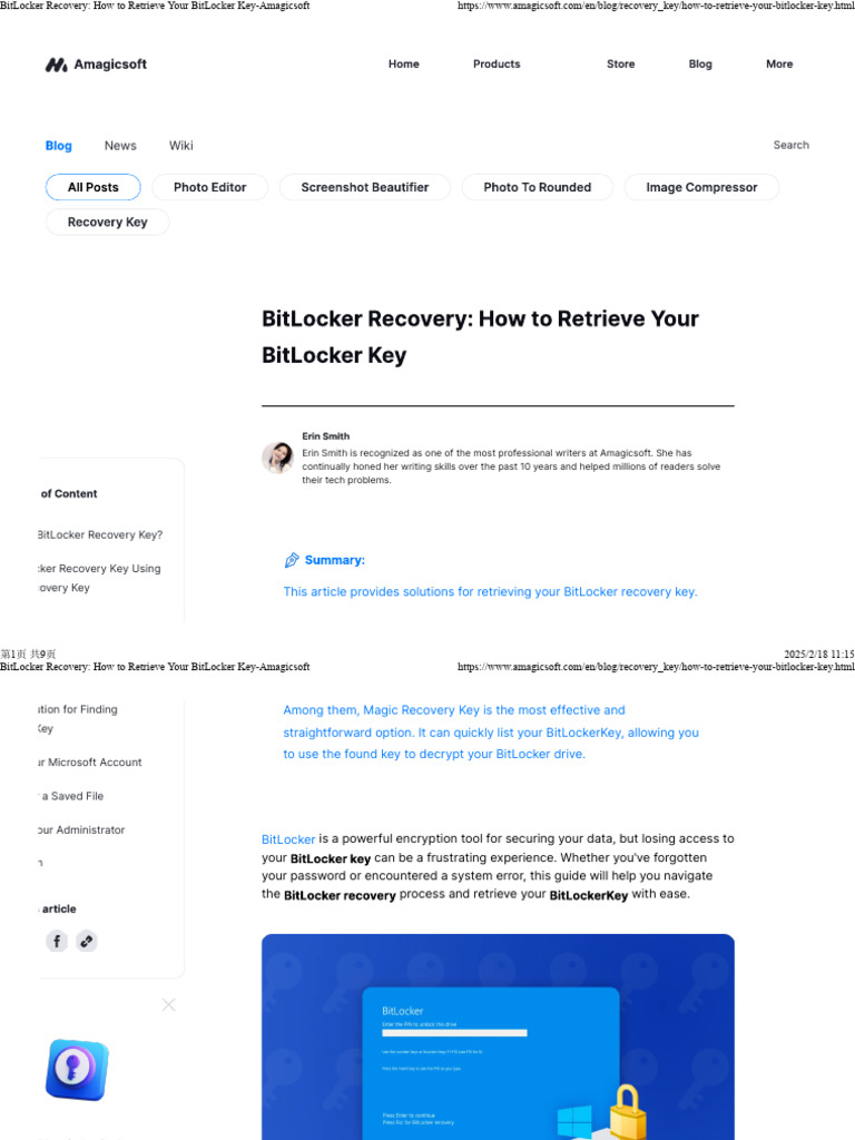 BitLocker Recovery - How To Retrieve Your BitLocker Key-Amagicsoft ...