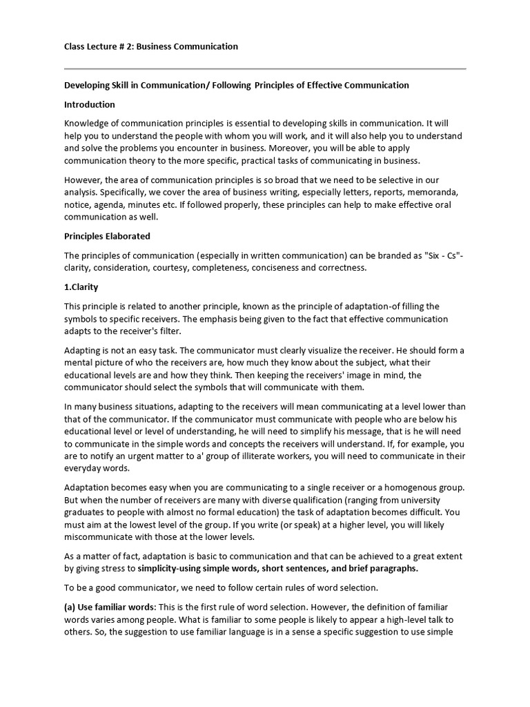 Lecture 2 - BCom | PDF | Communication | Word