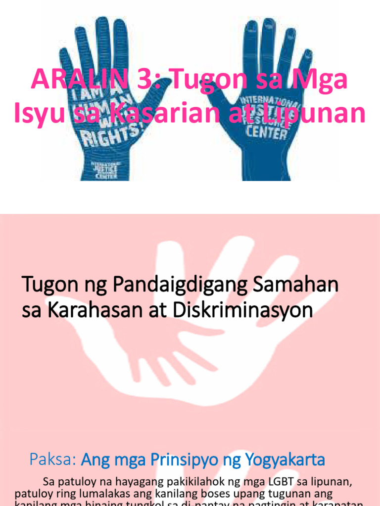 Tugon Sa Mga Isyu Sa Kasarian at Lipunan | PDF