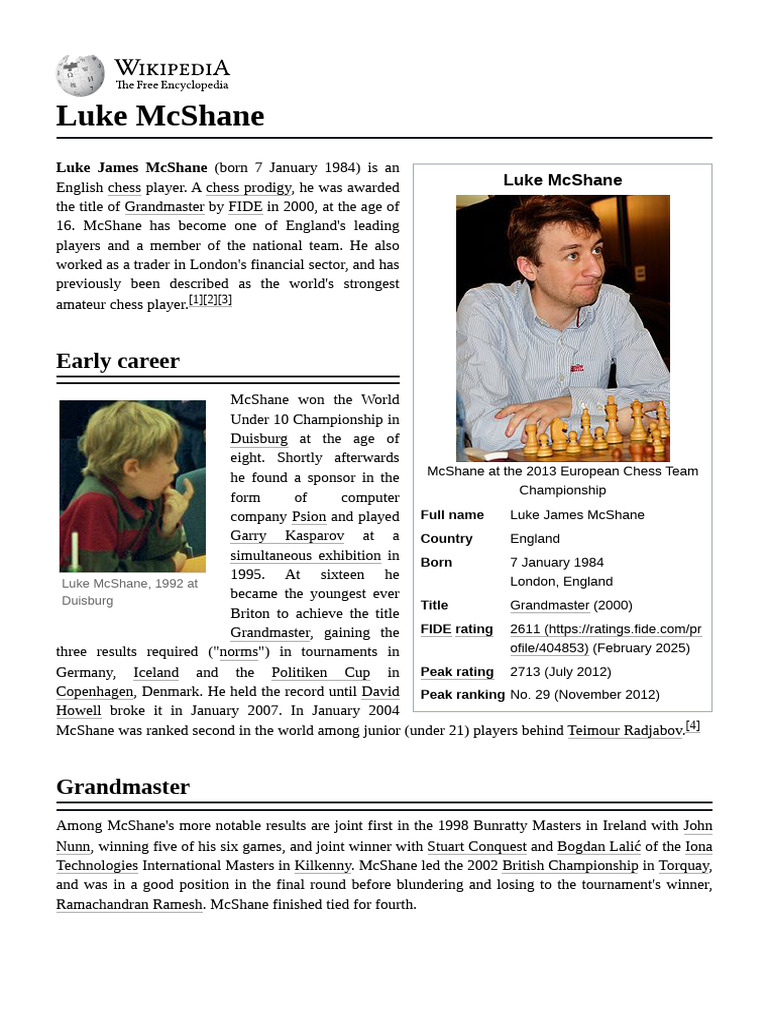 Luke_McShane | PDF | Chess Players | Chess Grandmasters