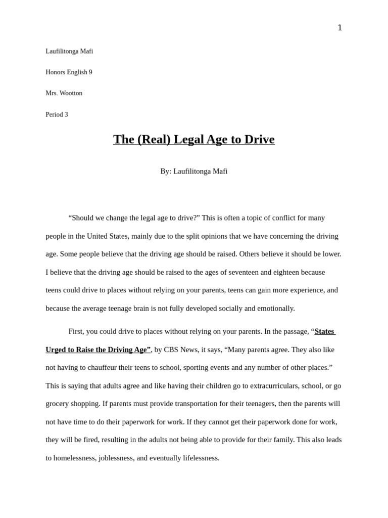 Driving Age | PDF | Adolescence | Traffic Collision